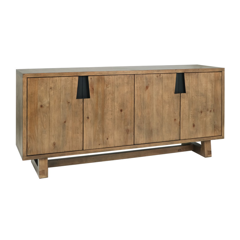 Classic Home Lyra 78" Reclaimed Pine Wood Buffet Sideboard In Smoke Brown | Perigold